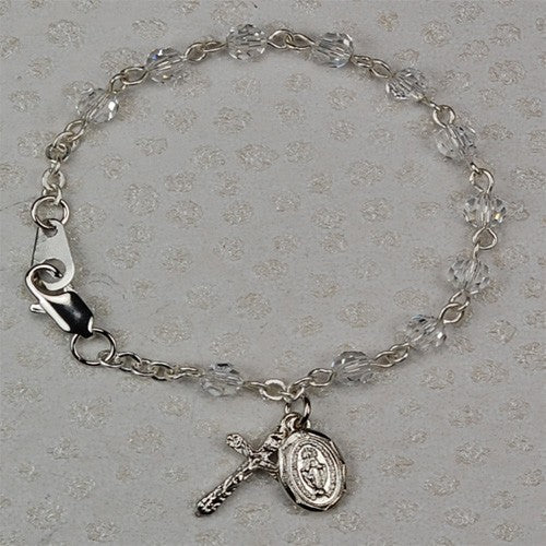 SS 5 1/2" CRYSTAL BABY BRACELET