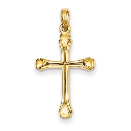 14K Cross with Triangle Tips Pendant