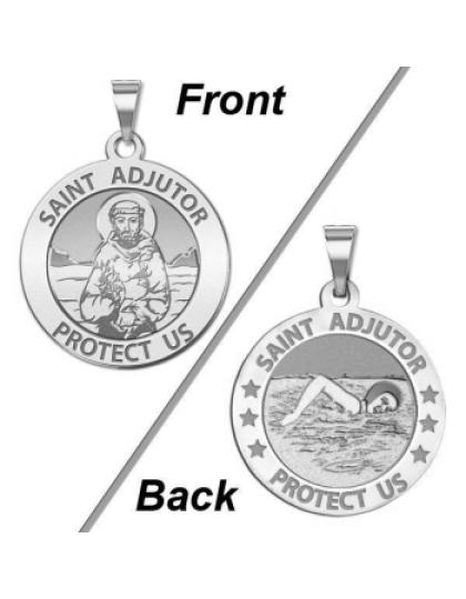 Saint Adjutor Doubles Sided Female Swimmer Medal