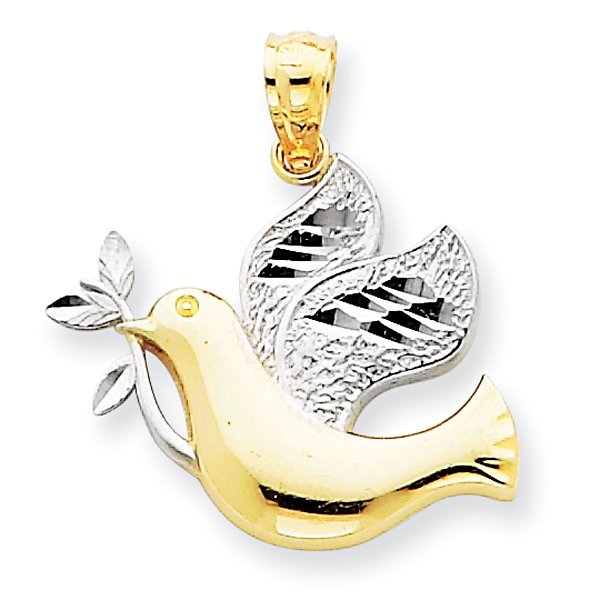 14k Two-Tone Gold Holy Spirit Pendant