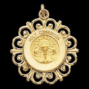 14K Gold First Holy Communion Medal