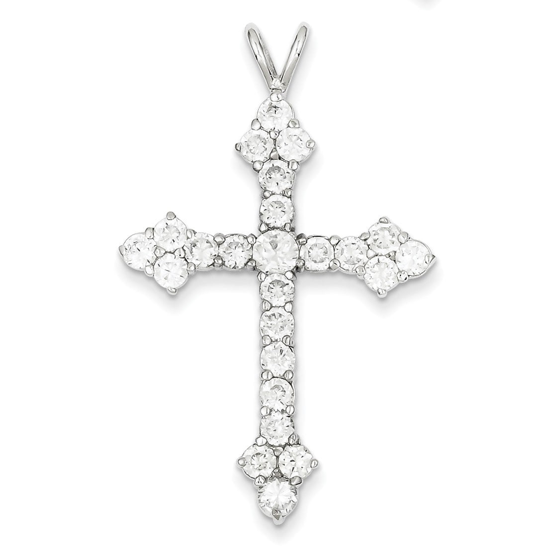 Sterling Silver CZ Cross Pendant