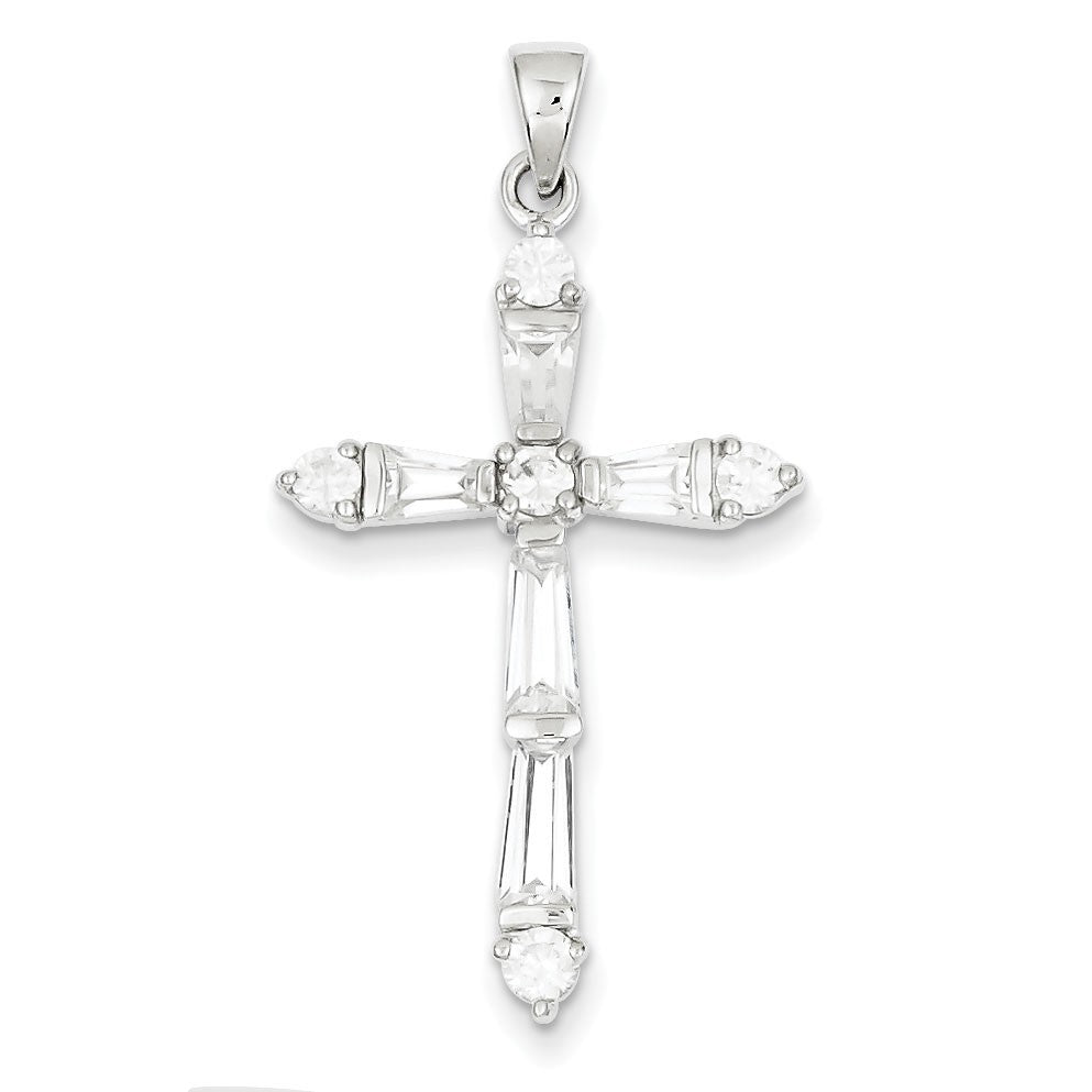 Sterling Silver CZ Cross Pendant