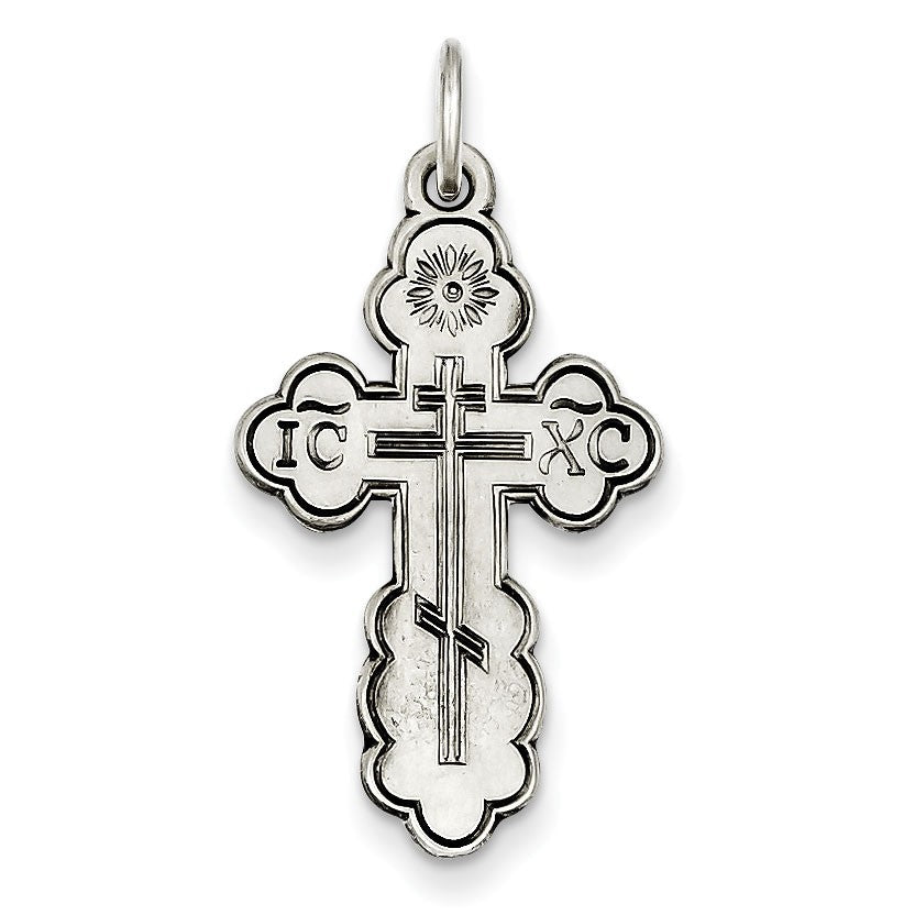 Sterling Silver Eastern Orthodox Cross Charm