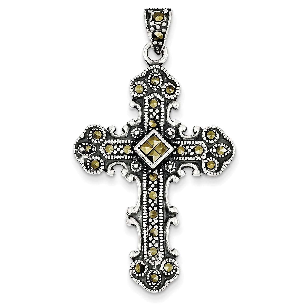 Sterling Silver Marcasite Cross Pendant