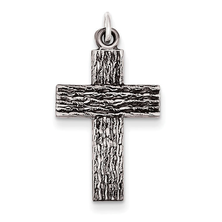 Sterling Silver Antiqued Cross Charm