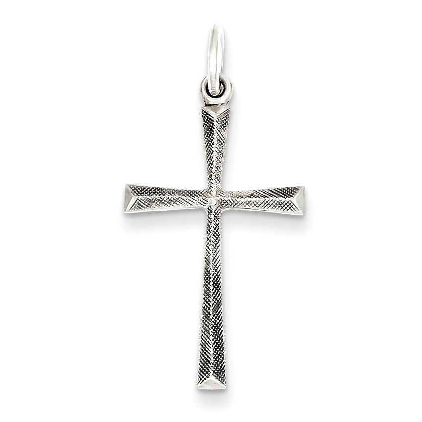 Sterling Silver Antiqued Cross Charm