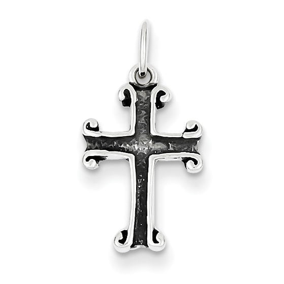 Sterling Silver Antiqued Cross Charm