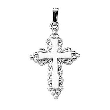 14K Gold Solid Fancy Cross Pendant